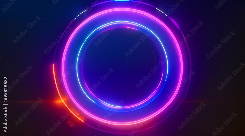 Abstract pulsing circle. Music wave flux animation, sound beat ripples ...