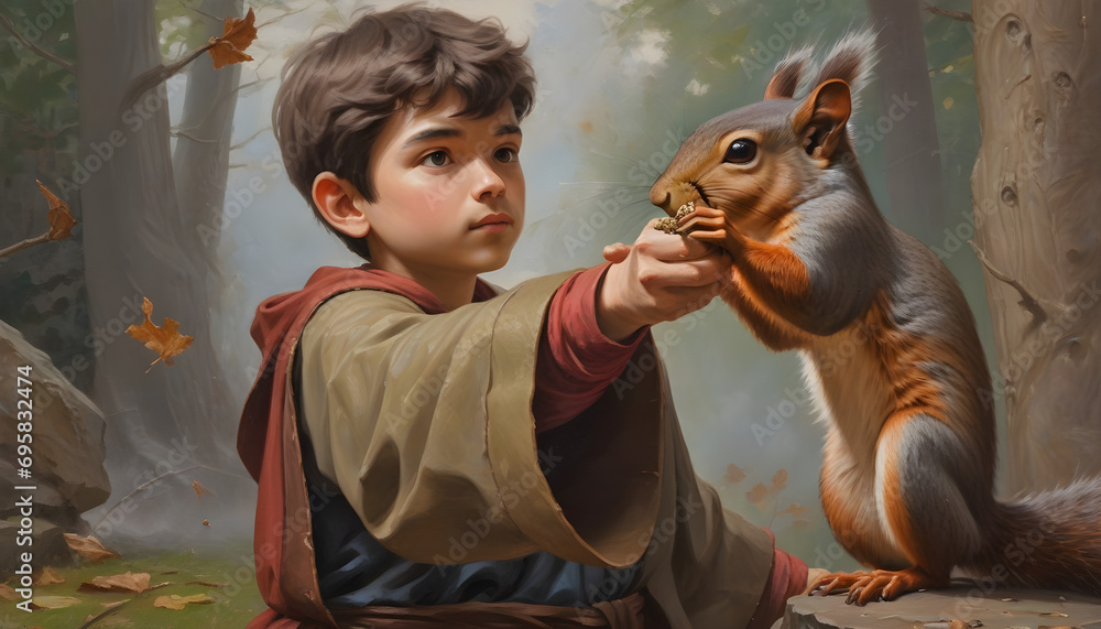 Gifted child sorcerer with squirrel. RPG character background story ...