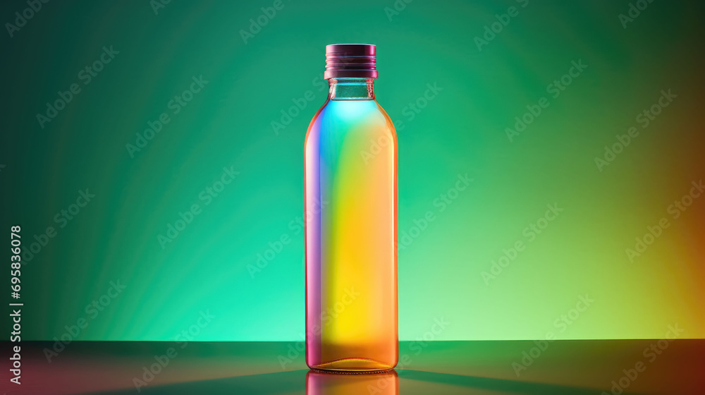 Studio product shot of clean bottle with vivid colorful lighting Stock ...