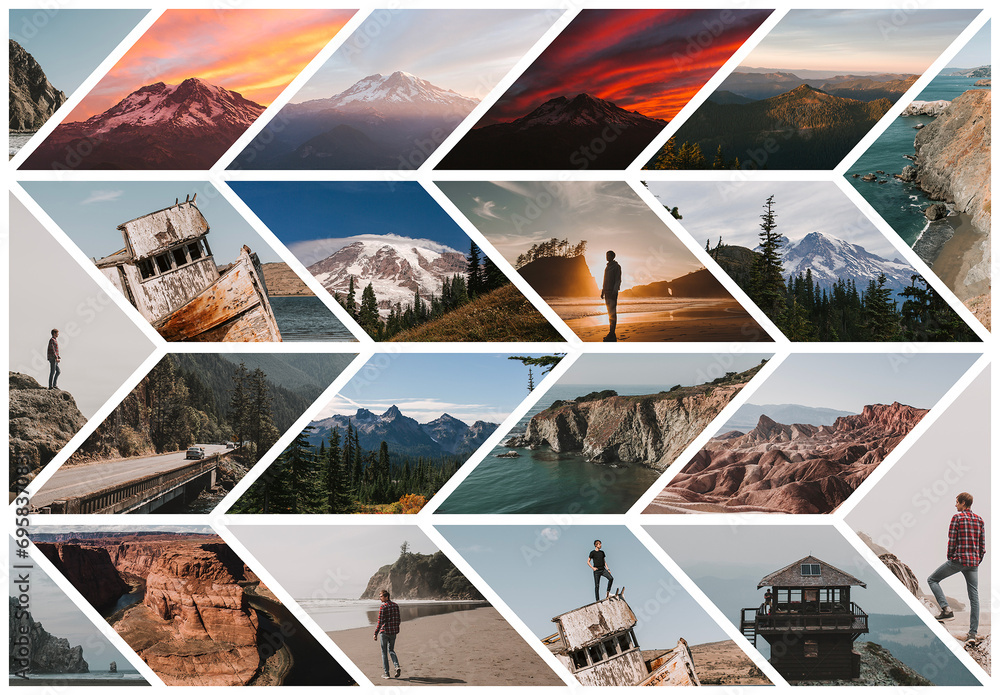 Photo Collage Frame Effect Mockup Stock Template | Adobe Stock