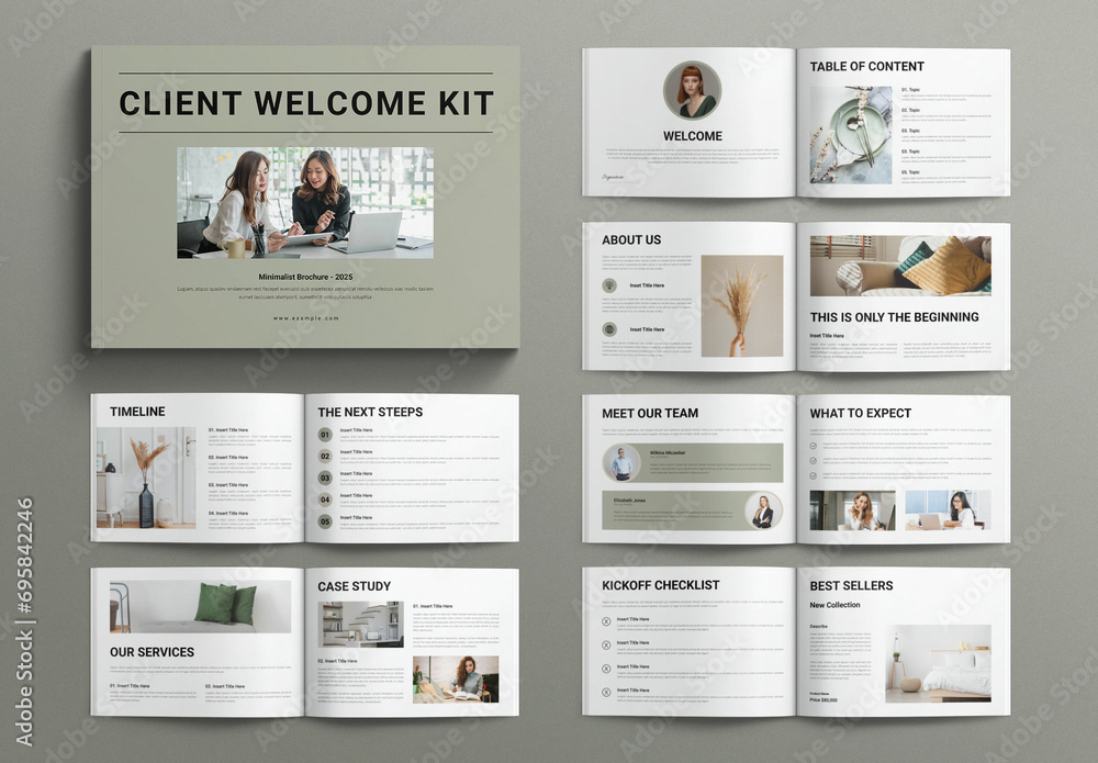 Client Welcome Kit Template Design Magazine Layout Landscape Stock ...