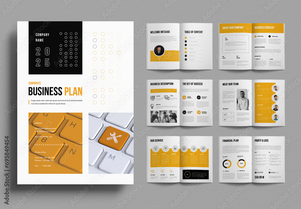 Business Plan Brochure Layout Stock Template | Adobe Stock