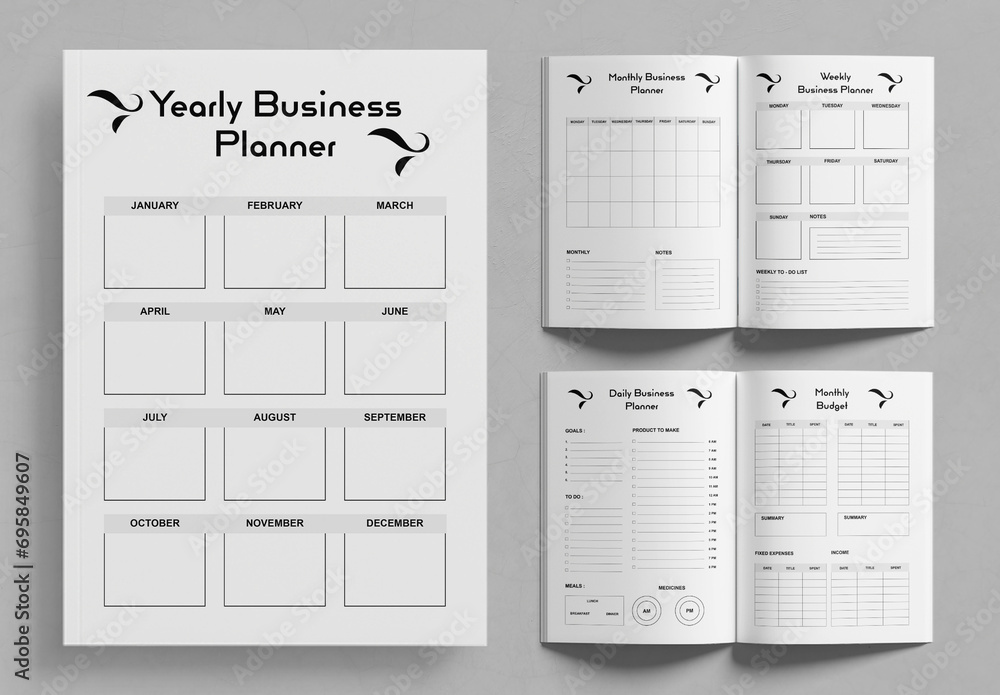 Weekly Business Planner Layout Stock Template | Adobe Stock