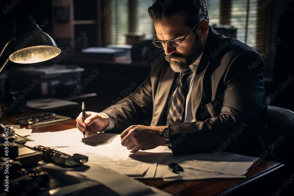 This compelling photo captures a private investigator in action ...