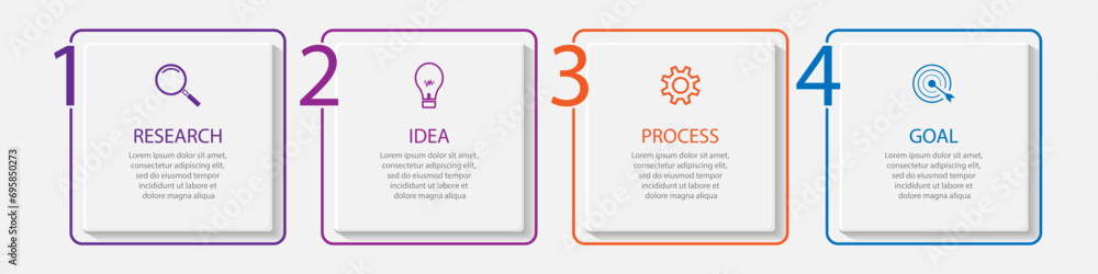 simple infographic design with six parts or steps, interconnected ...