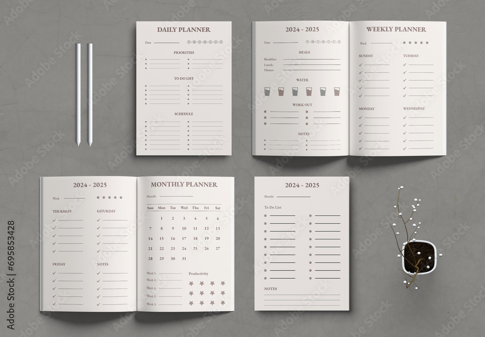 Daily Planner Layout Design Template Stock Template | Adobe Stock