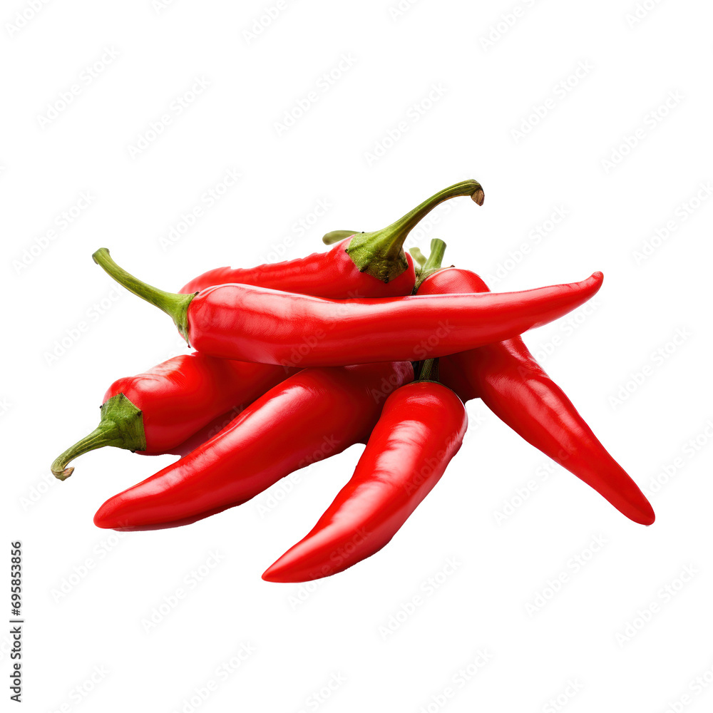 Hot red spicy peppers on transparent background. Design for organic ...