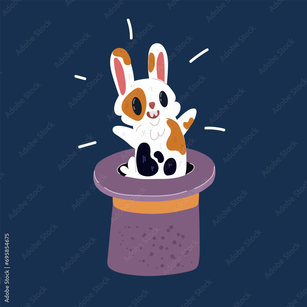 Cartoon vector illustration of Wizard conjure cylinder. Magic hat with ...