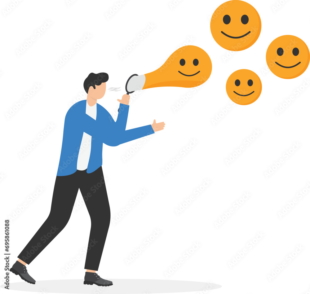 Maximize happiness, let go of anxiety and think positive concepts, man ...