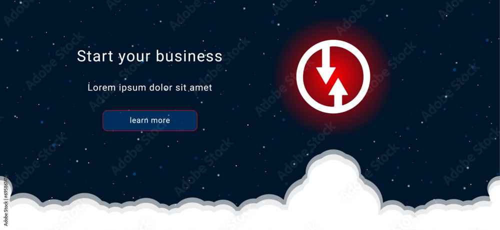 Business startup concept Landing page screen. The white advantage of ...