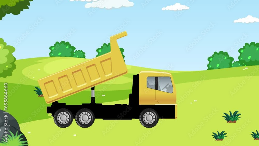 Dump Truck unloading animation. Creating a dump truck unloading ...