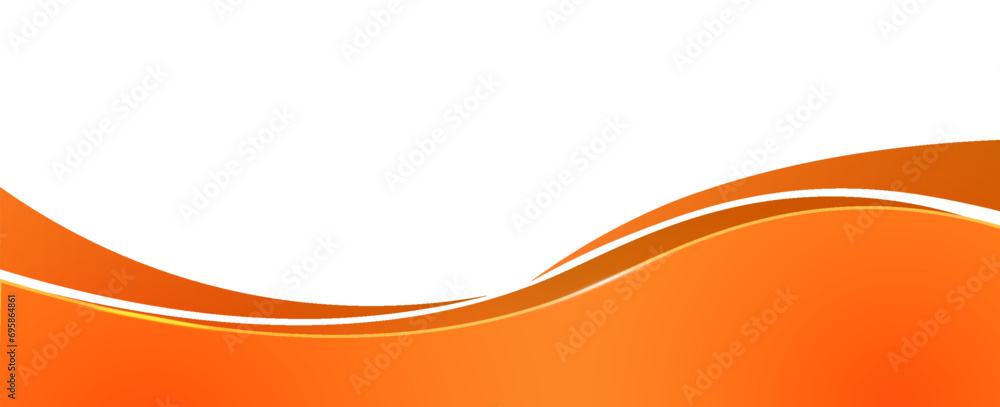 Vector orange line background curve element with white space for text and message design ...