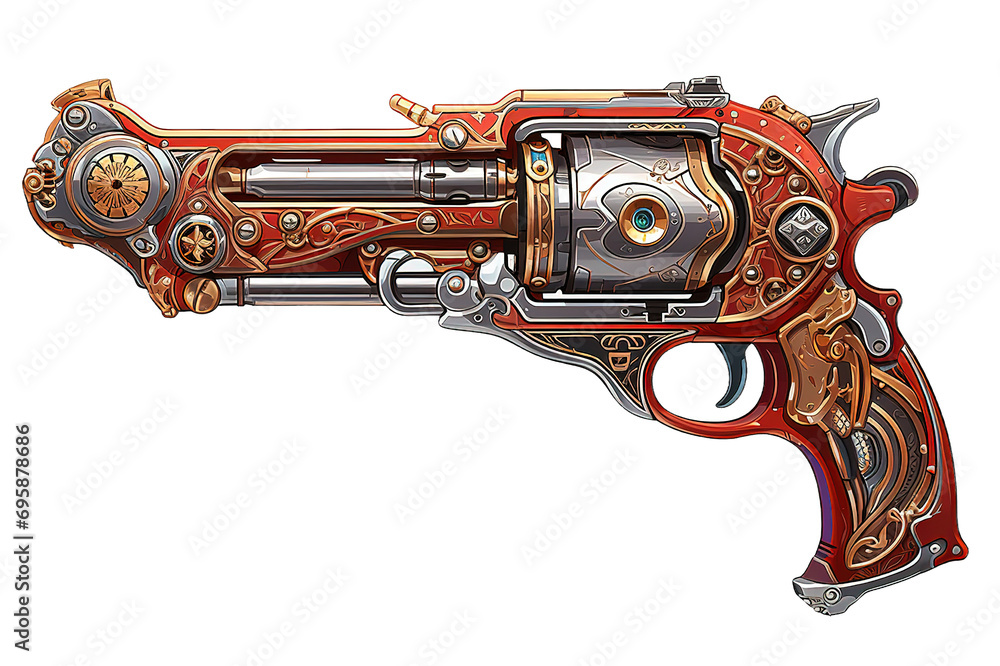Vintage retro western wild west hand gun revolver cowboy. Cartoon logo ...