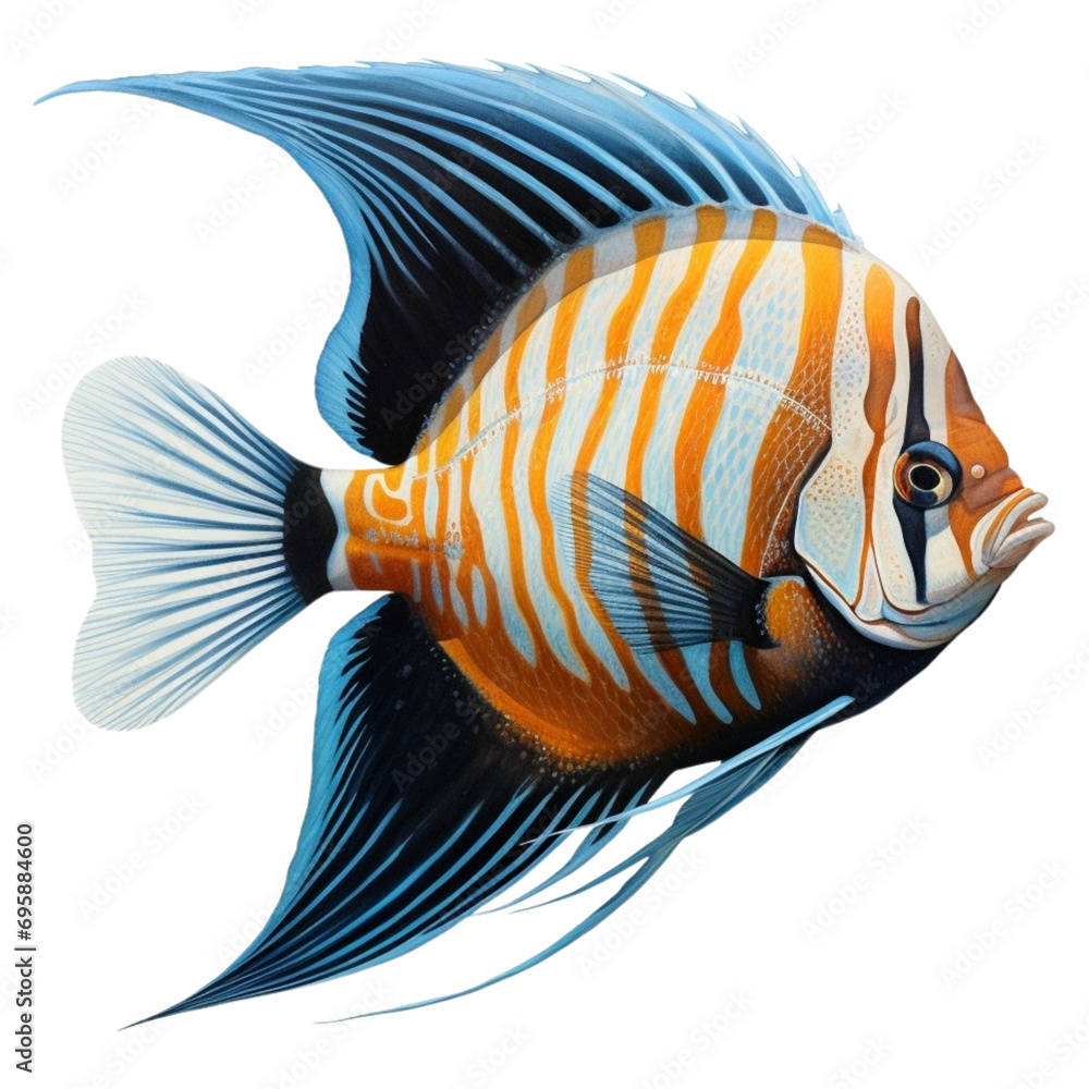 Discus fish is portrayed on a transparent background Stock Illustration ...