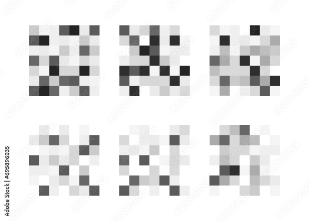 Censorship elements of various types. Set of Pixel censored signs ...