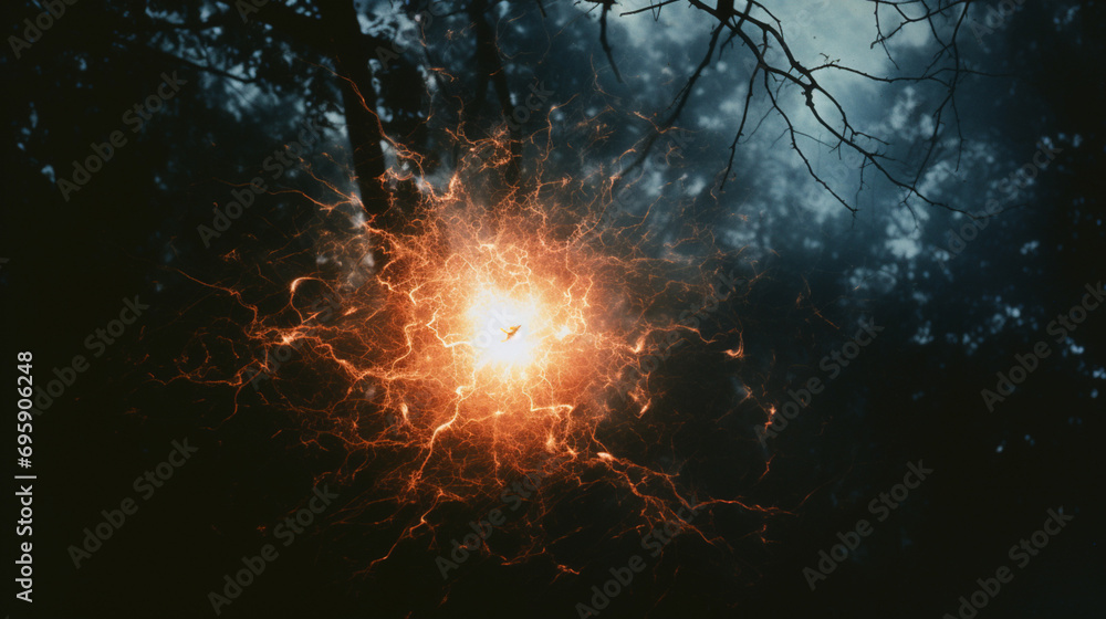 Abstract representation of ball lightning, a rare and unexplained ...