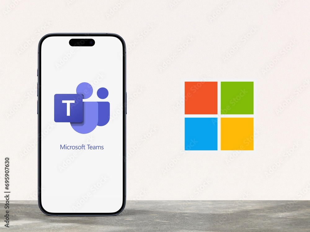 Microsoft Teams logo displayed on a modern smartphone, Microsoft Logo ...
