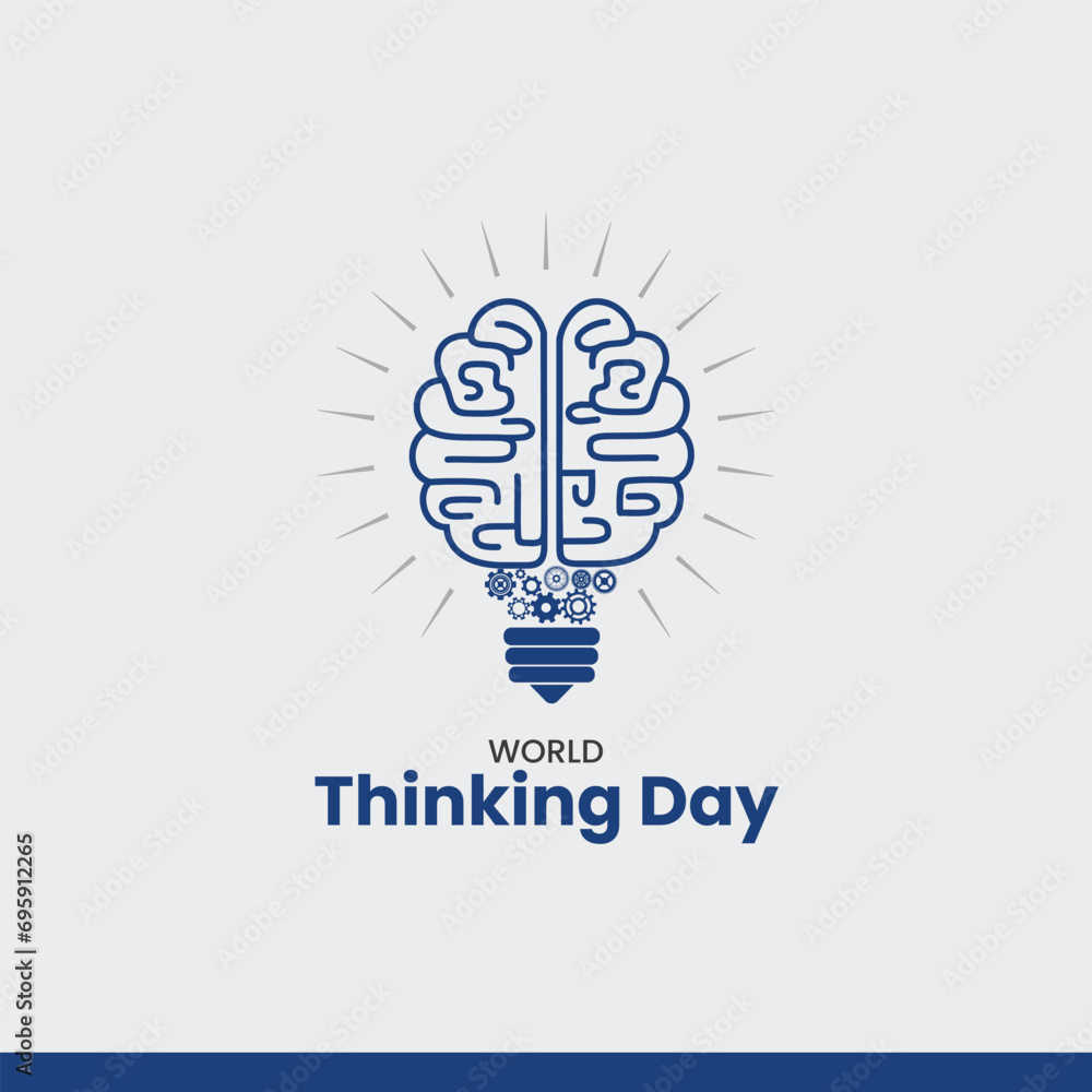 World Thinking Day. Thinking concept background. Brain shape bulb ...