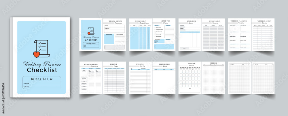 Wedding planner Editable color full design with Cover page layout ...