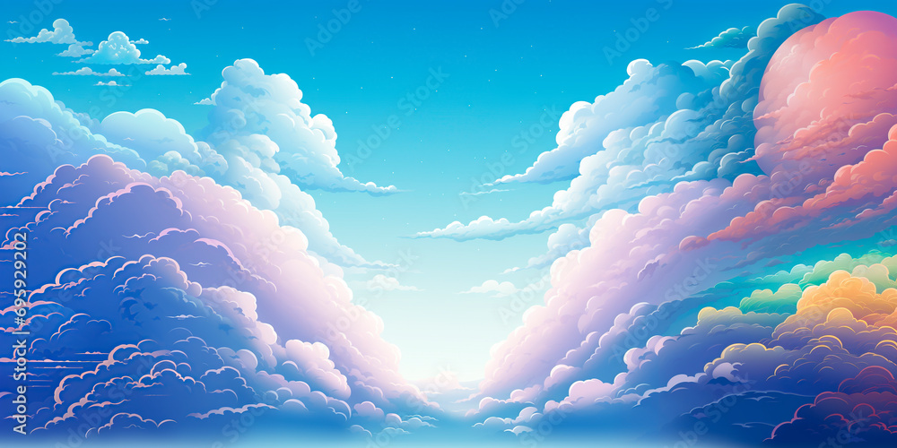 Sunset sky background with clouds Stock Illustration | Adobe Stock