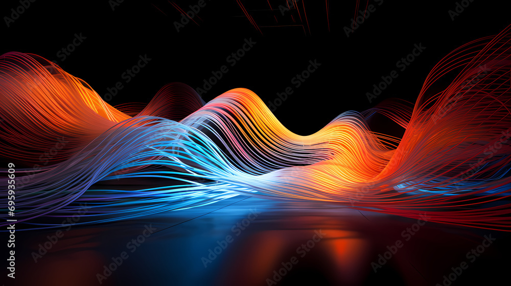Abstract Light Art with Dynamic Motion and Depth. Mesmerizing and ...