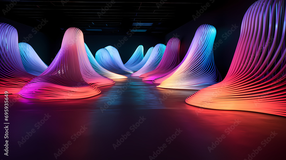 Dynamic, abstract art inspired by a mesmerizing light installation ...