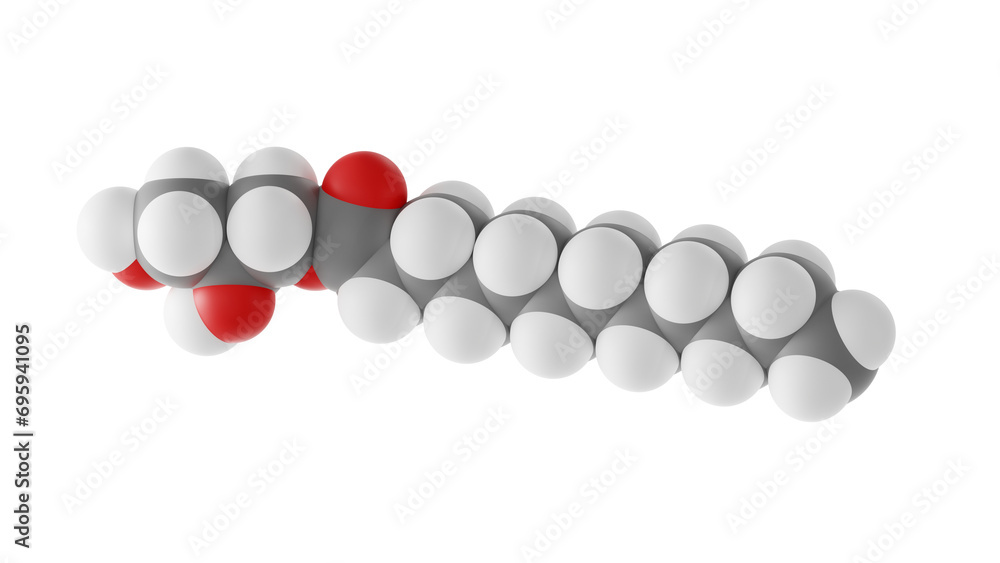 monolaurin molecule, monoglyceride, molecular structure, isolated 3d ...
