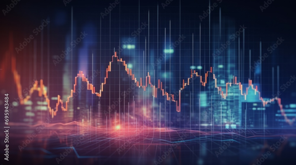 Stock graph and financial chart. Analyze stock market finance volume of ...