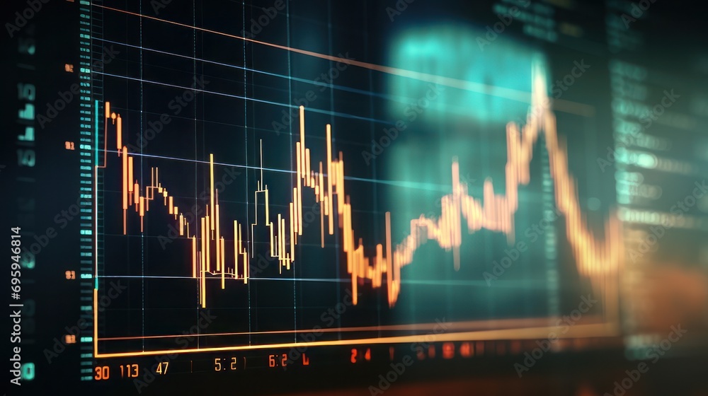 Stock graph and financial chart. Analyze stock market finance volume of ...