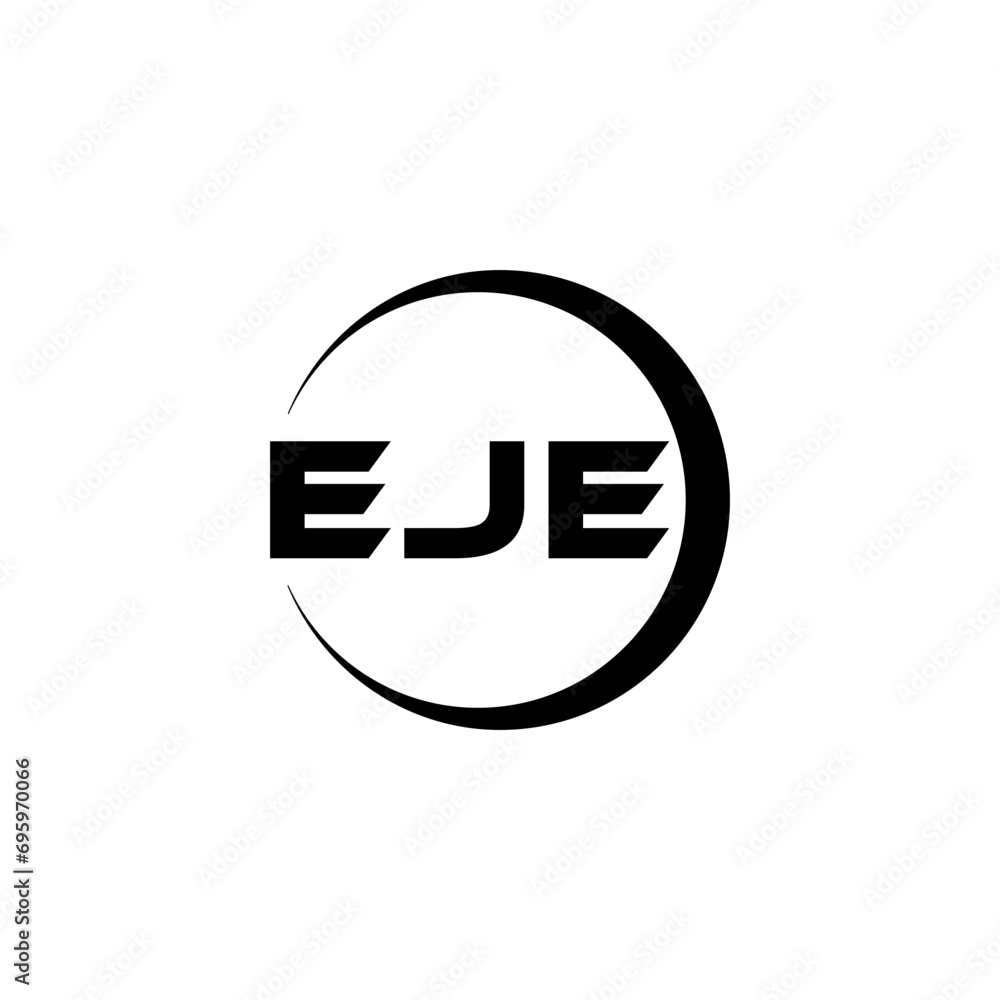 EJE letter logo design with white background in illustrator, cube logo ...