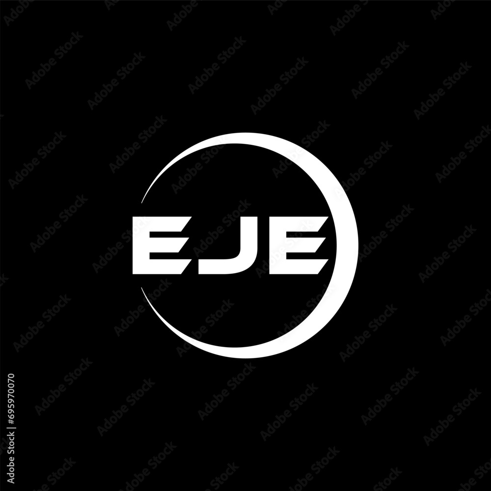 EJE letter logo design with black background in illustrator, cube logo ...