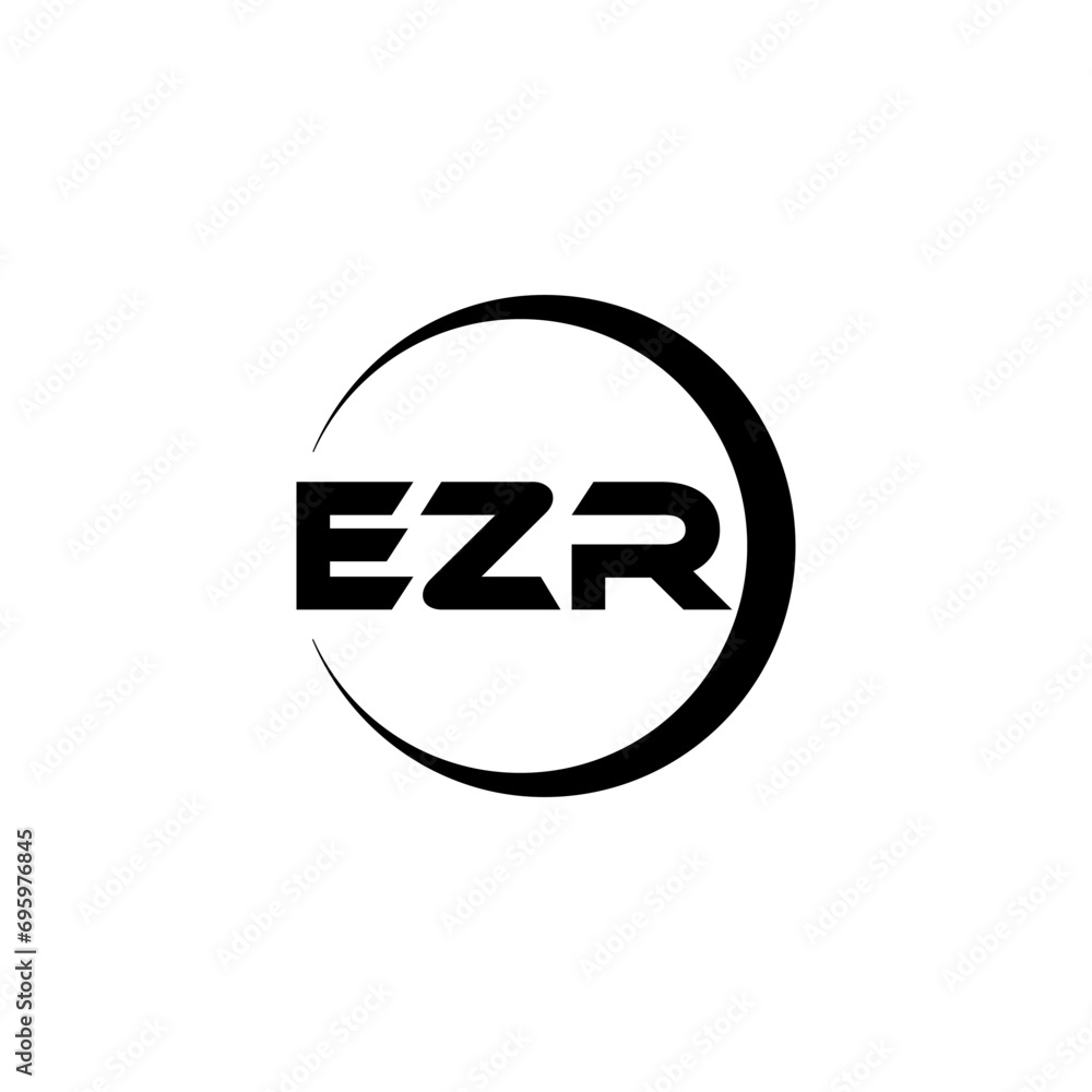 EZR letter logo design with white background in illustrator, cube logo, vector logo, modern ...