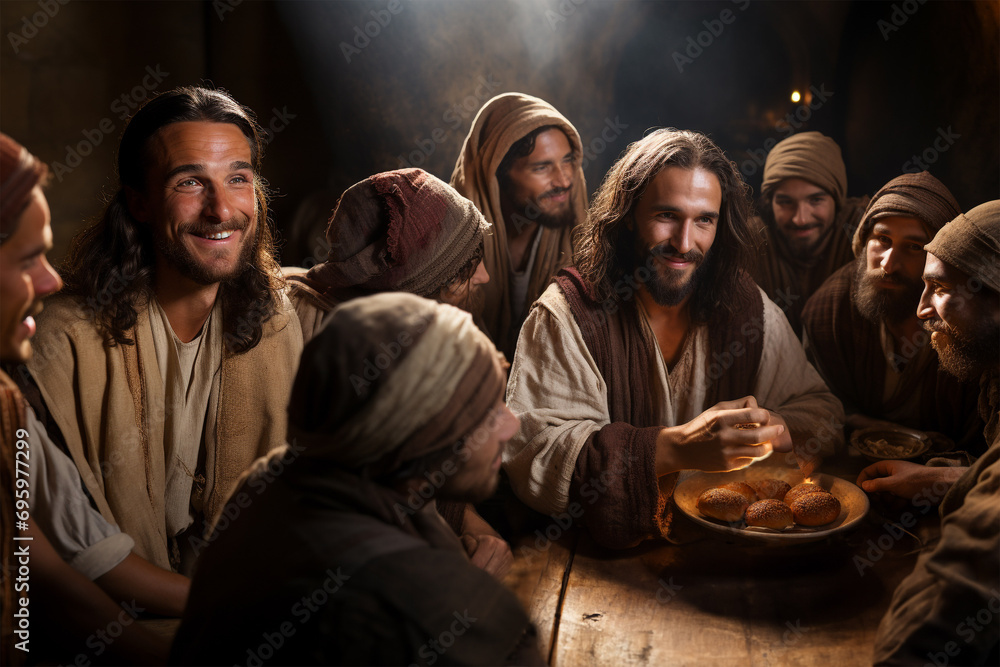 Jesus Christ and the apostles at the Last Supper, a conversation with ...