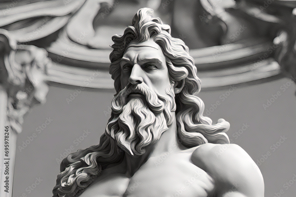 Illustration of a Renaissance marble statue of Hades. He is the king of ...