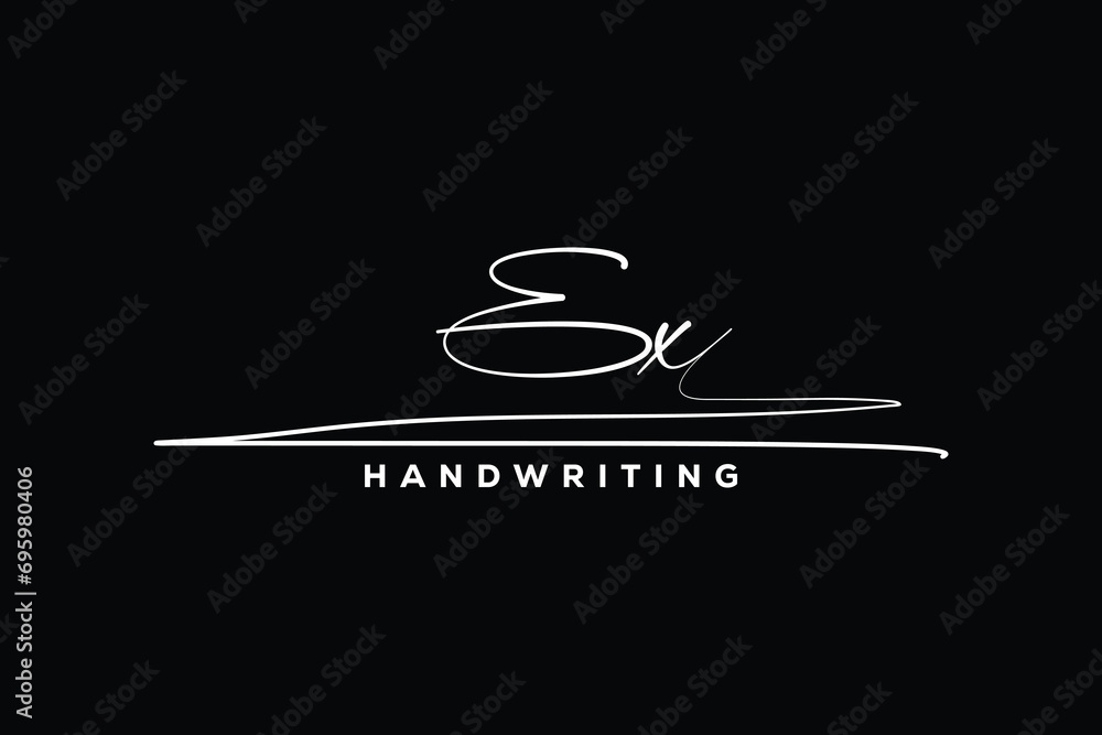 EX initials Handwriting signature logo. EX Hand drawn Calligraphy ...