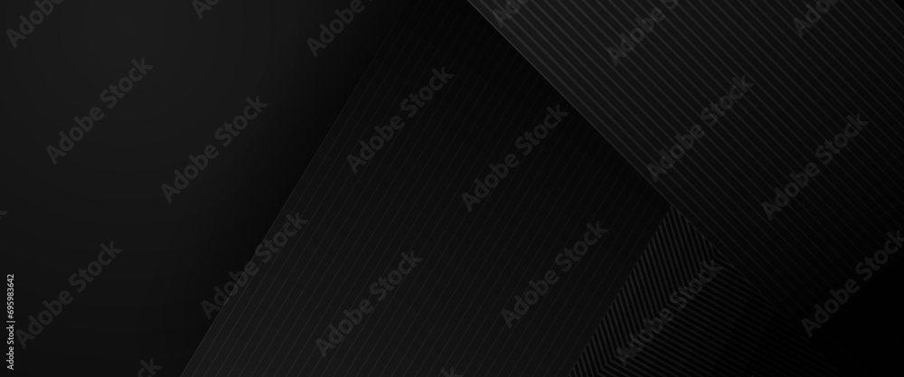 Black vector modern line abstract geometric banner. Creative banner for ...