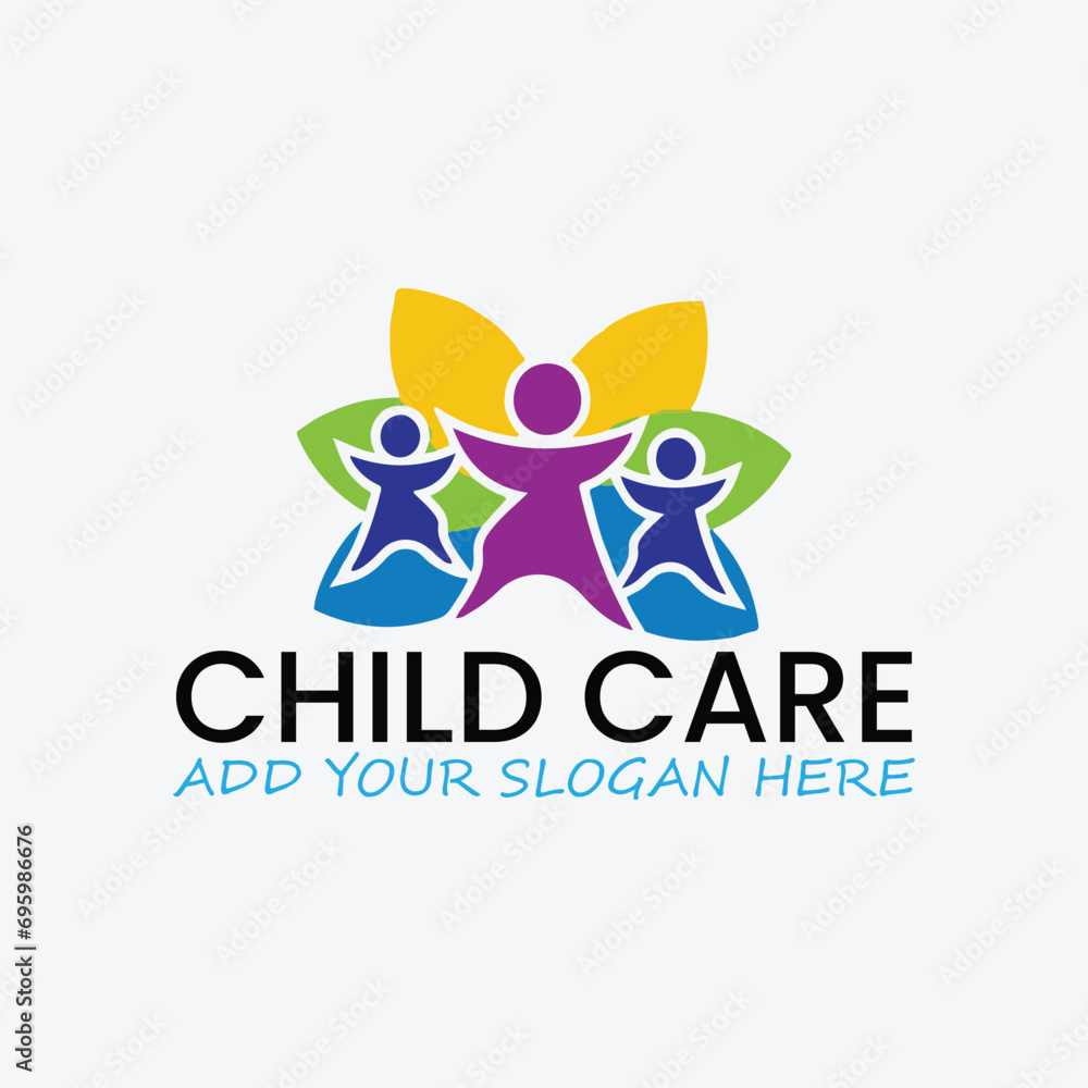 child daycare logo design vector format Stock Vector | Adobe Stock