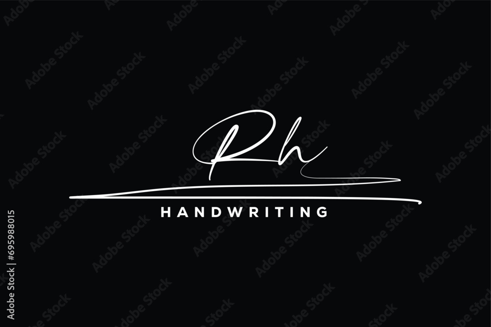 RH initials Handwriting signature logo. RH Hand drawn Calligraphy ...