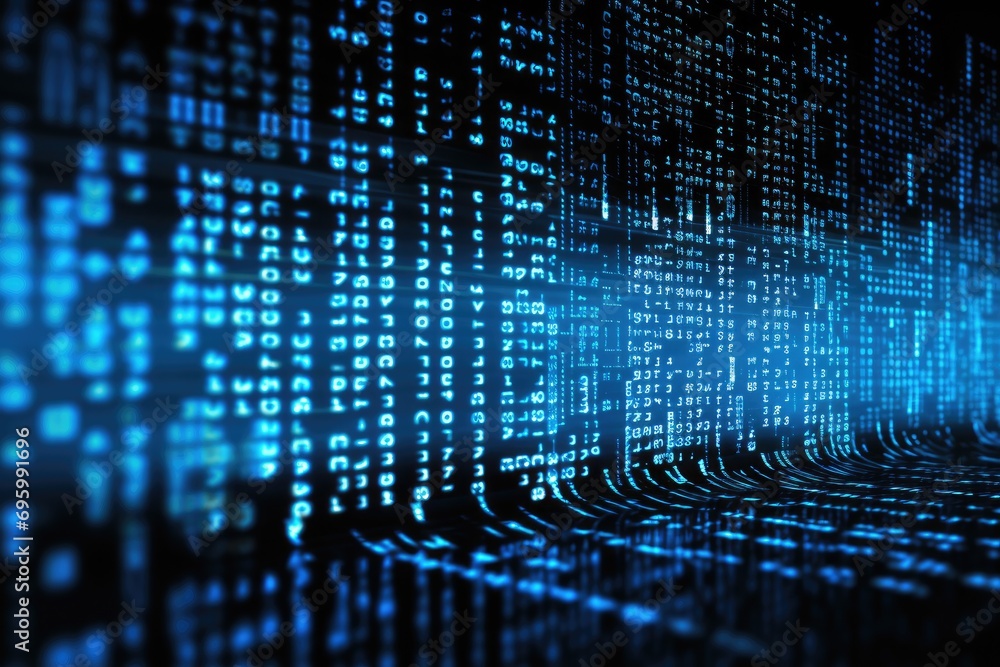 binary code on a dark background, computer generated abstract background, 3d render, abstract ...