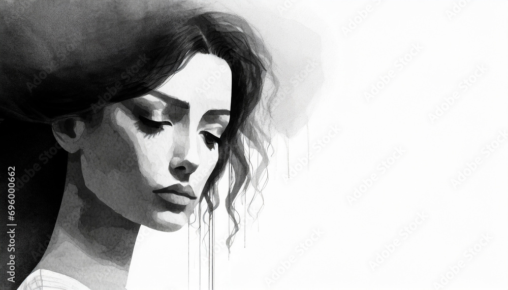 Stylized photo of a depressed person. Cold colors that recall the ... Stylized photo of a depressed person. Cold colors that recall the ...