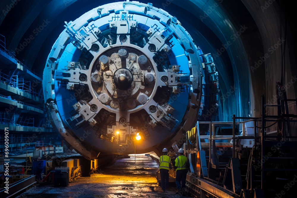 tunnel boring machine working on a tunnel boring operation Stock Photo ...