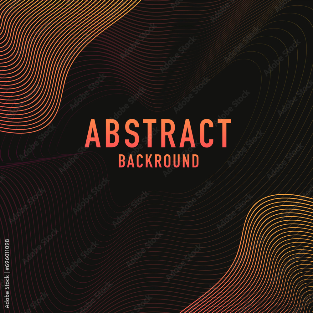 Abstract background with dynamic linear waves. Flat minimalistic style ...