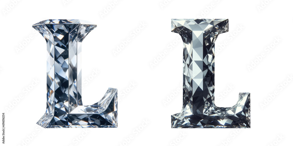 diamond alphabet - letter L - 3D isolated transparent background PNG ...