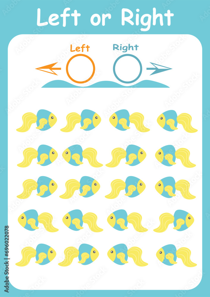 Left and right. Directions for children. Logic game. Orientation in ...