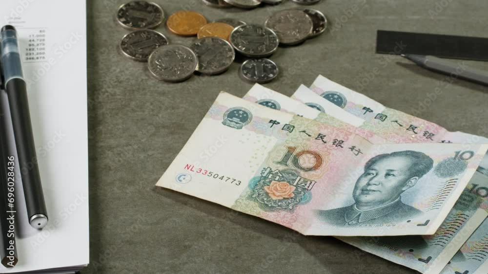 Detailed close up of 10 Yuan, the Chinese currency. 10 Renminbi the ...