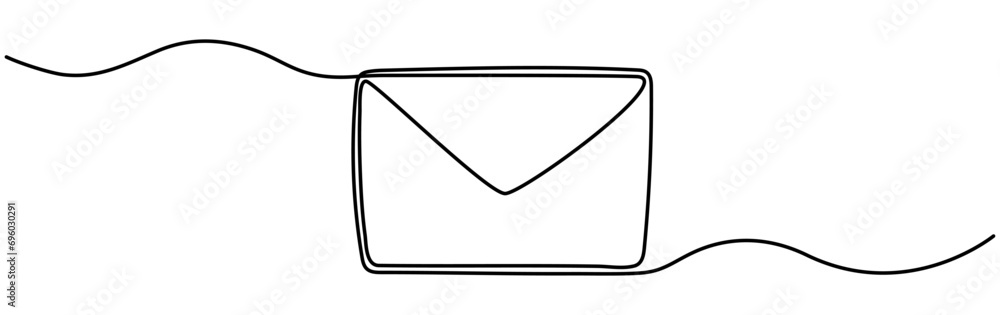 Envelope continuous line drawing. Email linear symbol. Vector ...
