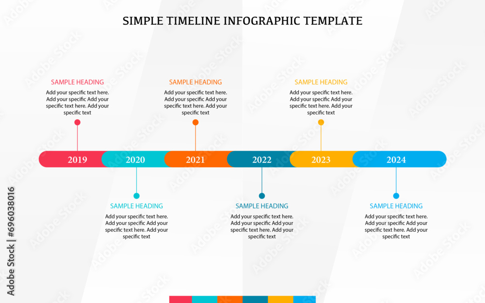 Simple timeline infographic template design, timeline infographic with ...