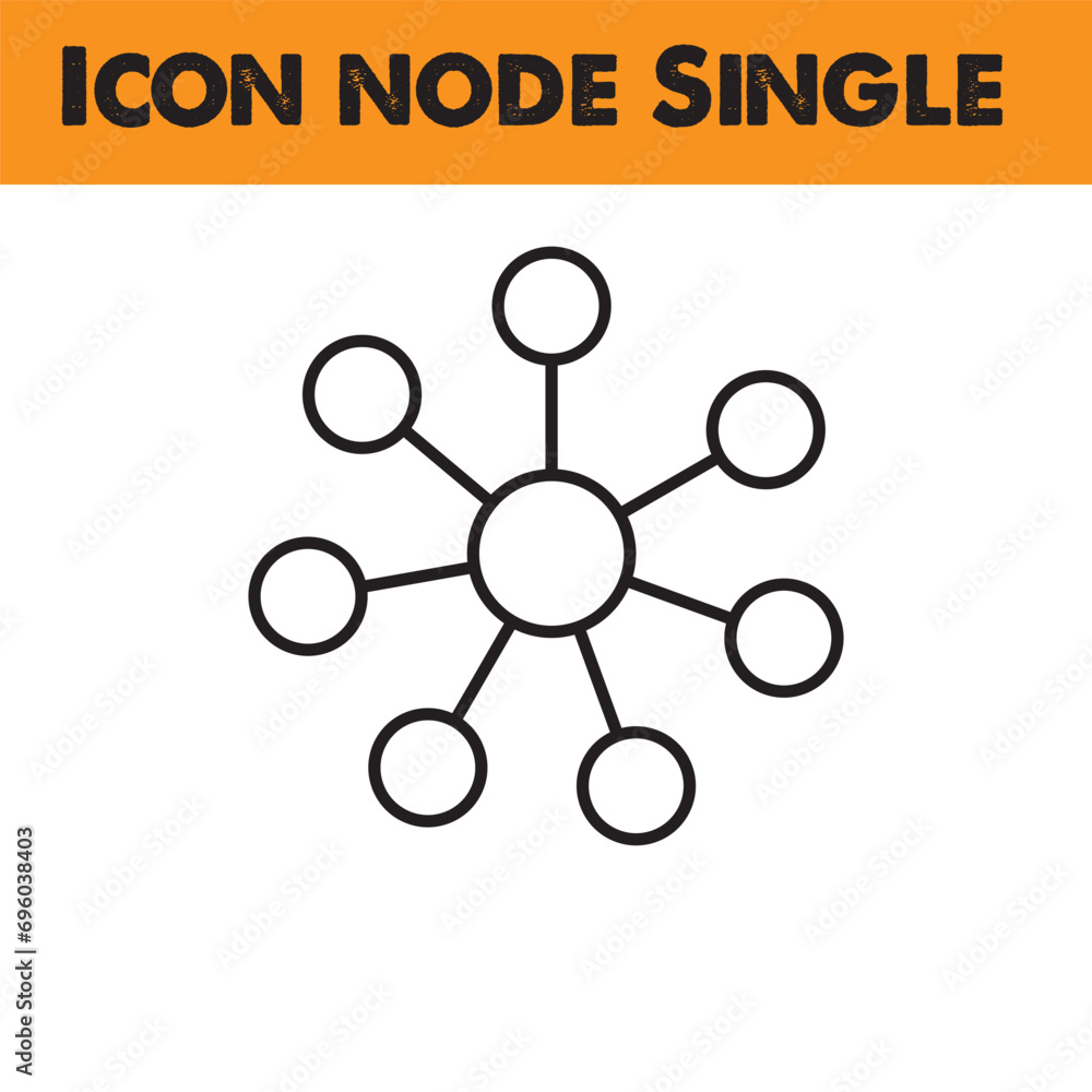 Hub and spoke line icon, outline vector sign, linear style pictogram isolated on white. network ...