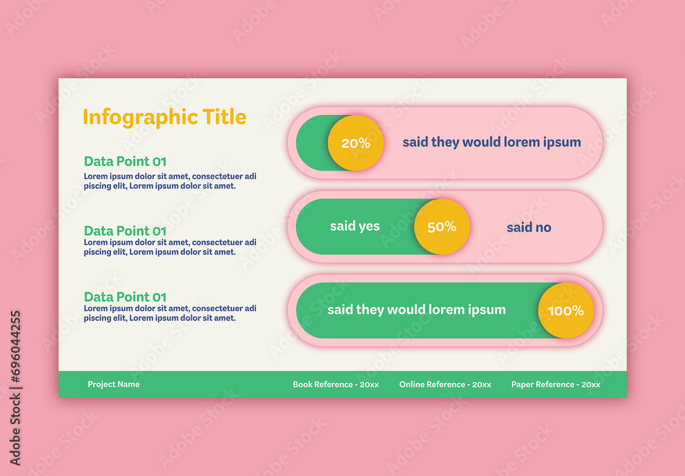 Simple Infographic Layout with Pink and Green Accents Stock Template ...
