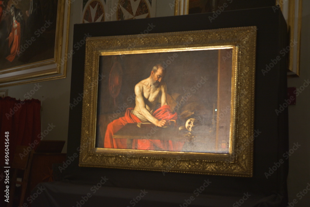 Caravaggio's painting, The Beheading of Saint John and Saint Jerome ...